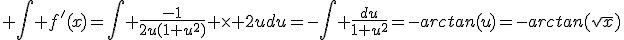 expression simplifiée d'une fonction arctan par la dérivation ...