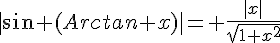 calcul de sin[arctan(x)], exercice de trigonométrie - 145749